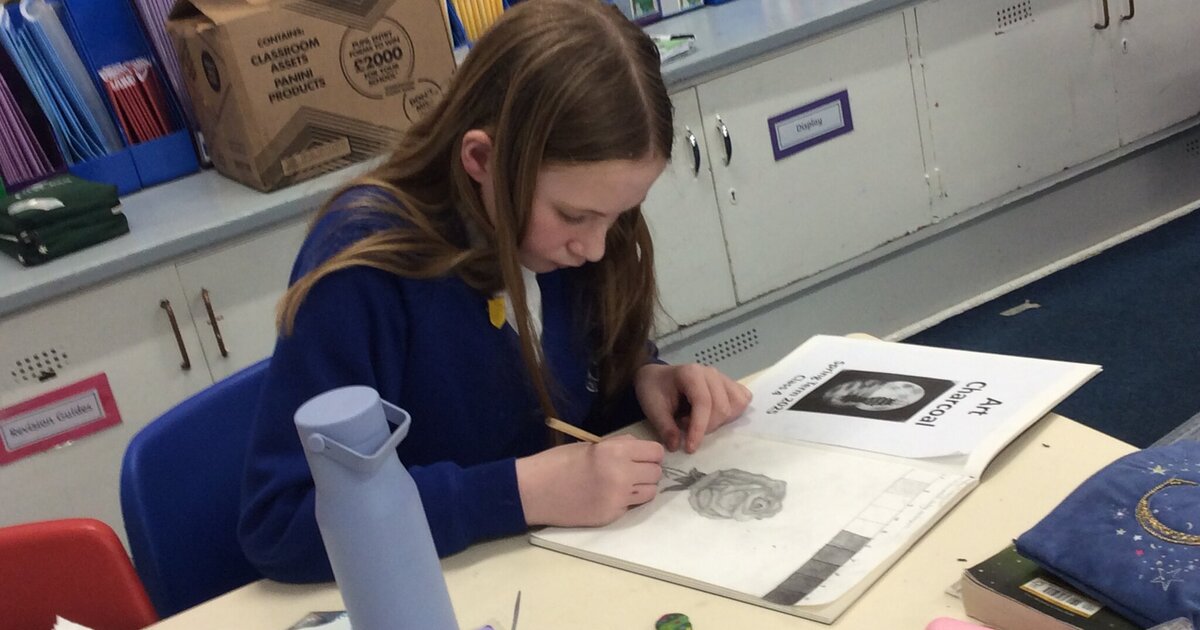 Class 4 - Art - drawing a rose | Anson CE Primary School