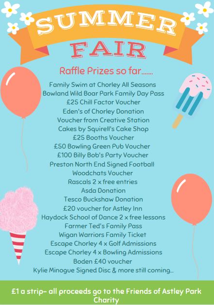Summer Fair Raffle Prizes £1 a Strip | Astley Park School