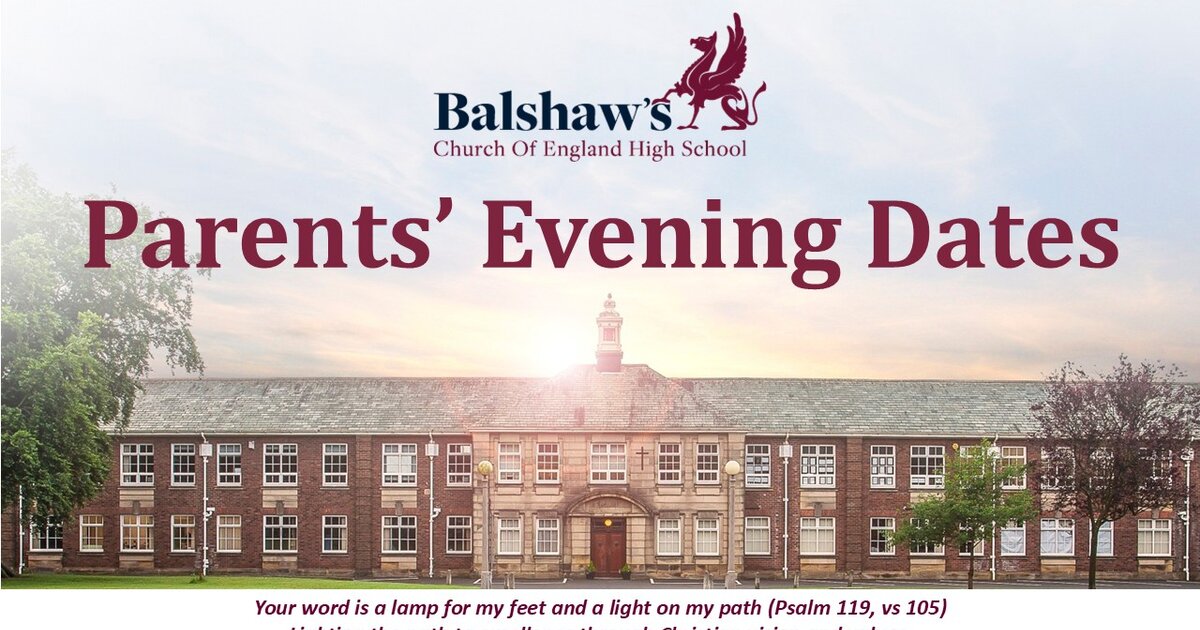 Parents' Evening Dates for 2025 to 2026 | Balshaw’s Church of England ...