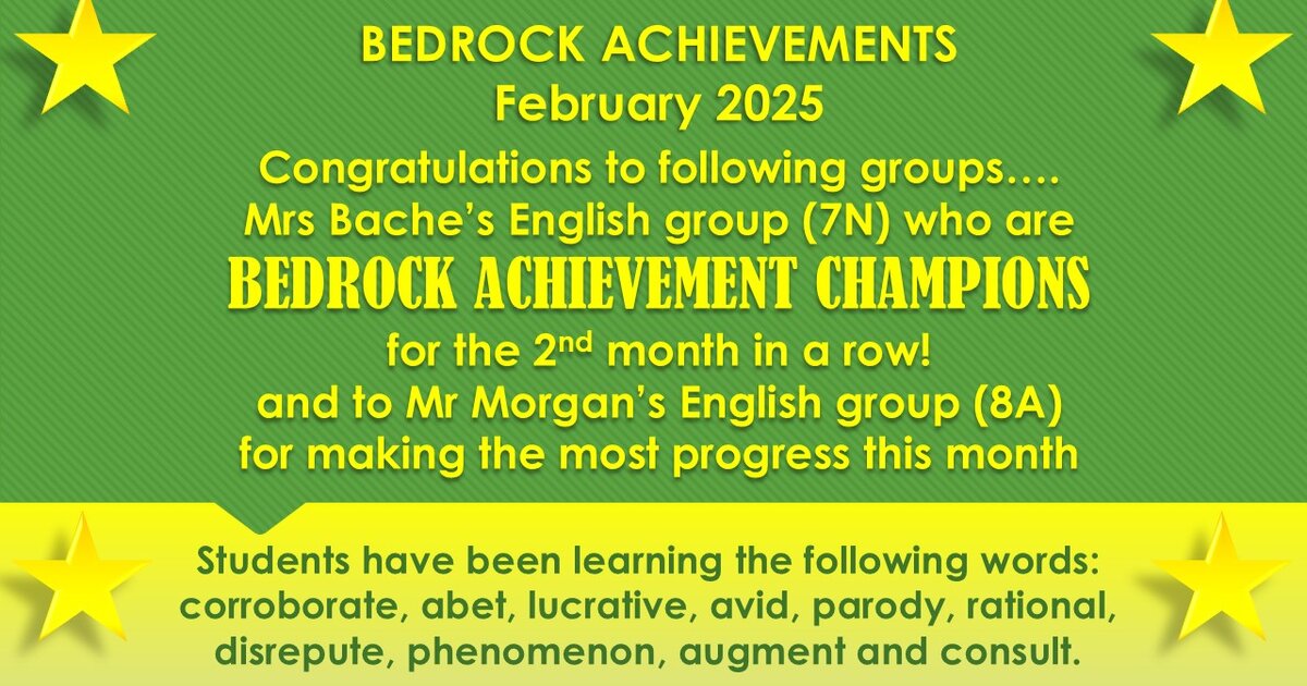 Bedrock Achievements - February 2025 | Balshaw’s Church of England High ...