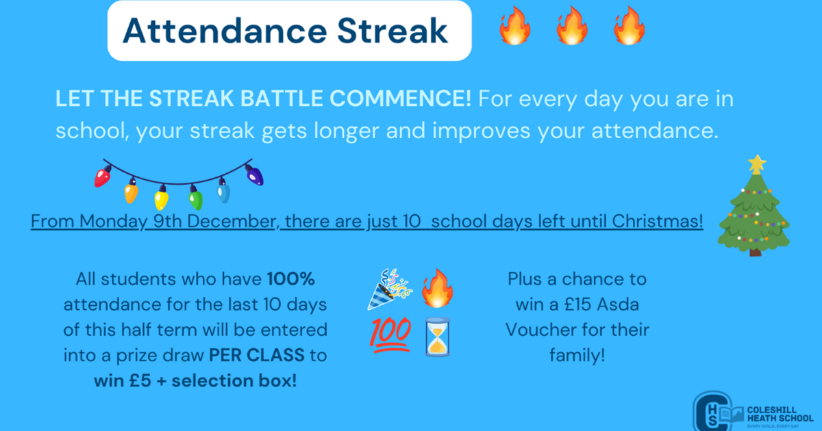 Attendance Streak Battle! | Coleshill Heath School