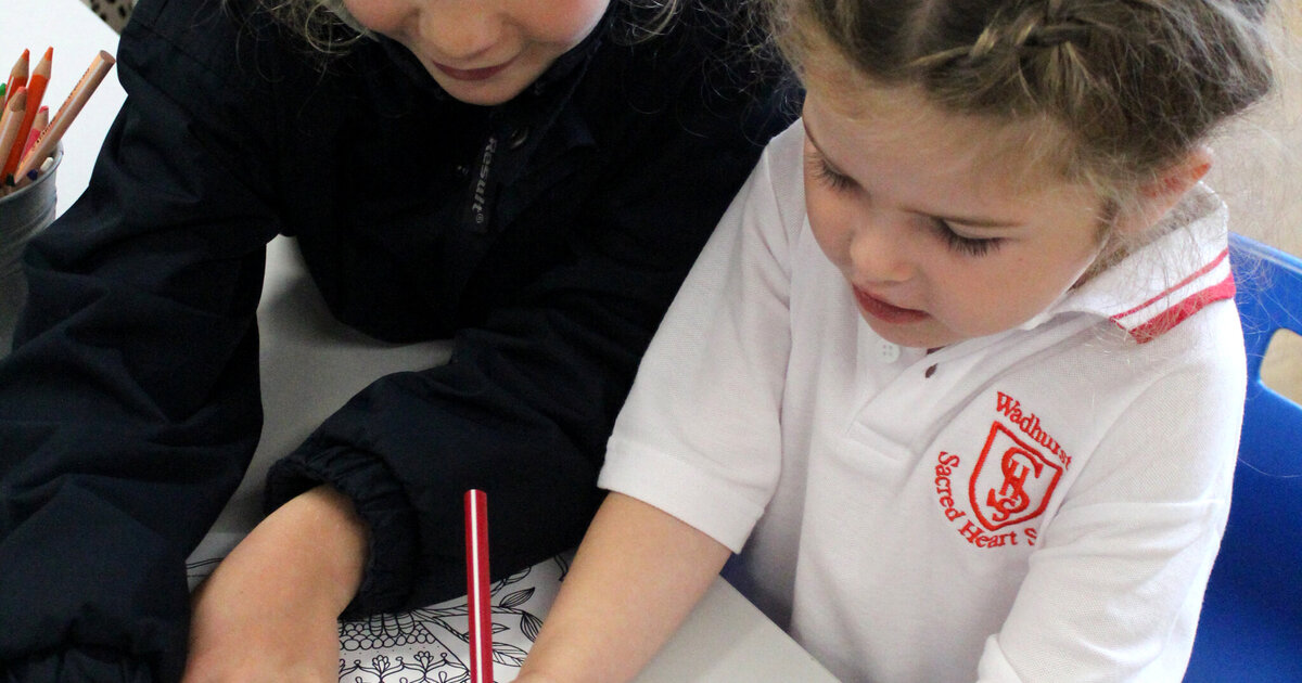 Buddy time for Reception class | Sacred Heart School