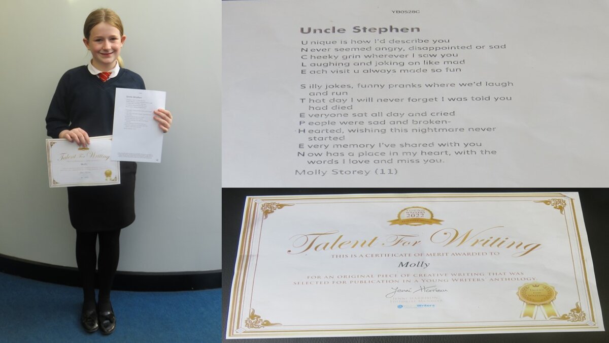 Competition Winner and A Published Poem for Molly! | Seaton Valley ...