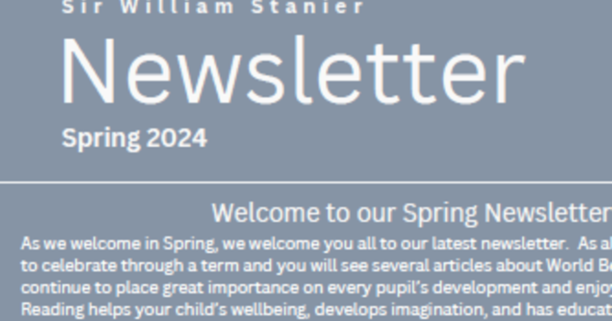 May Newsletter 2024 | Sir William Stanier School