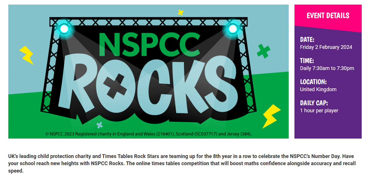 NSPCC Rocks is back on Times Table Rock Stars! | Wallace Fields Junior ...