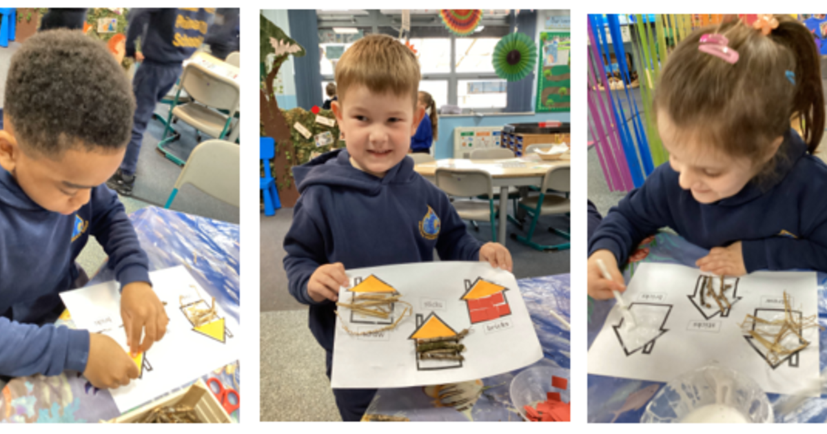 Creating the Three Little Pigs' houses using different materials ...